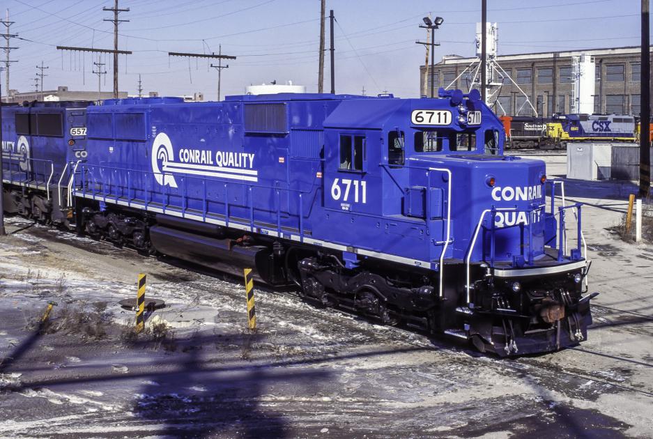 CR 6711 EMD SD50 on the BRC at Clearing Yard in Bedford Park IL 2-5-1996 | Conrail Photo Archive